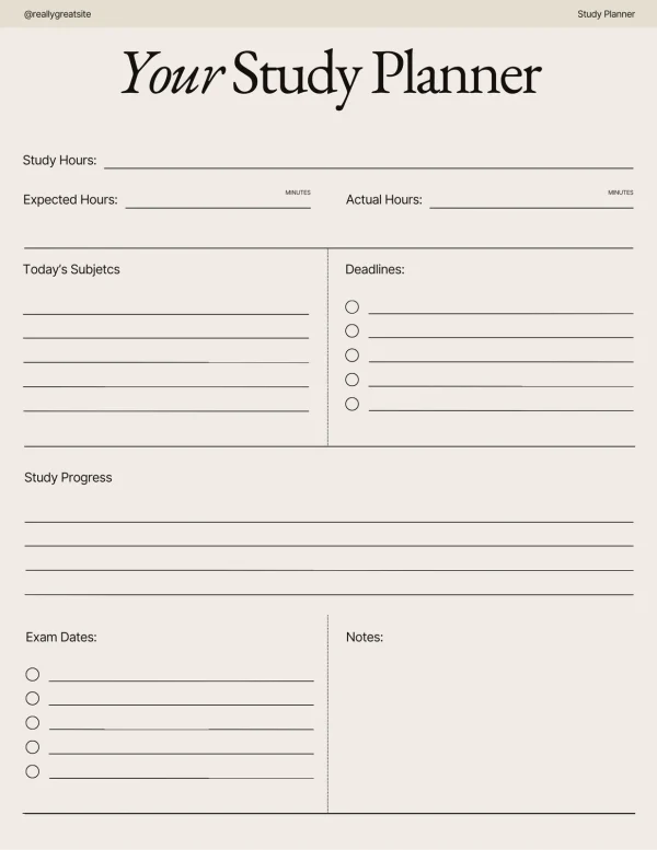 Study Schedule Printable – ⁠Oregon Multi Door Service Limited